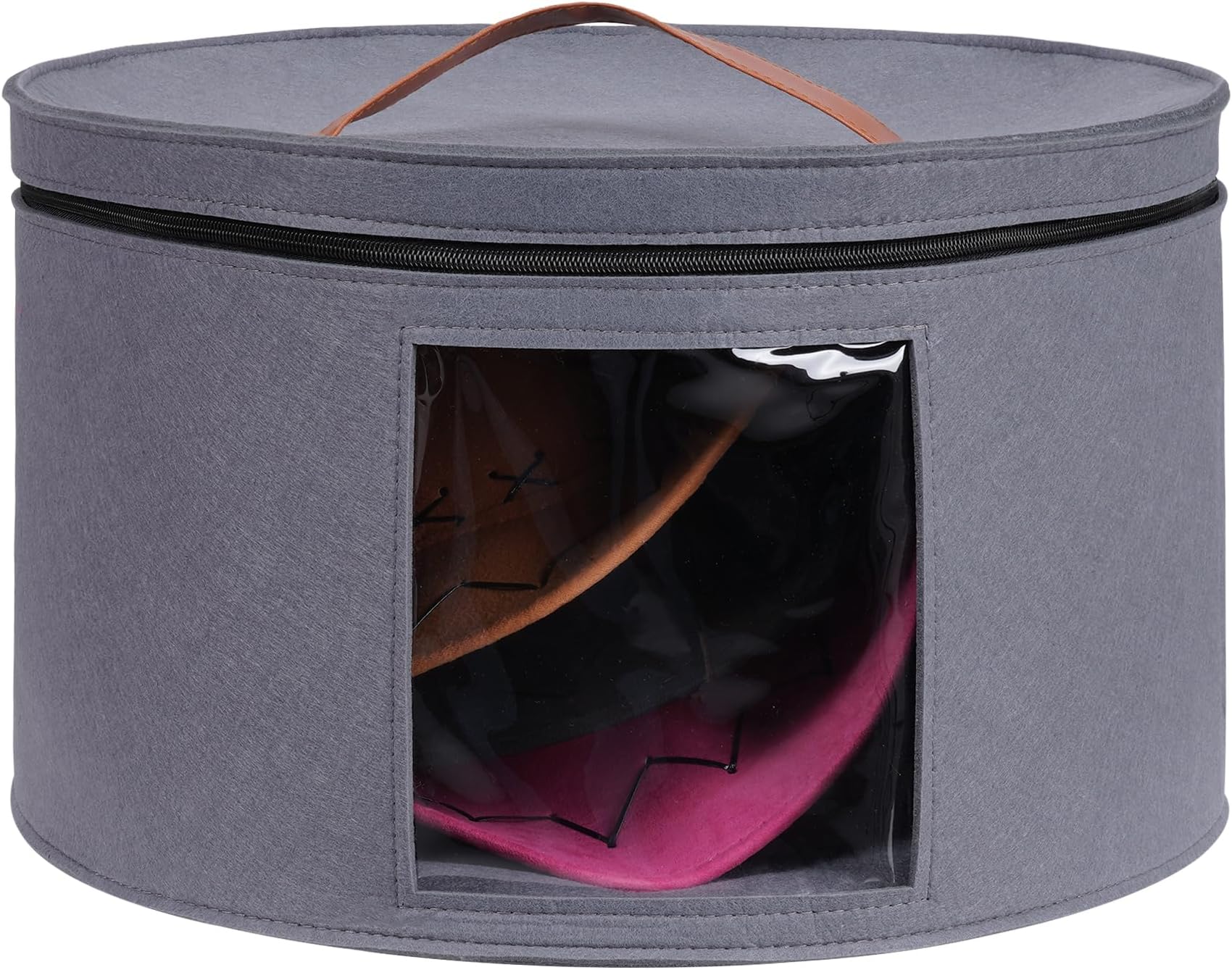 Amazon.com - Yymobt Felt Hat Storage Box, Clear Hat Storage Box Round ...