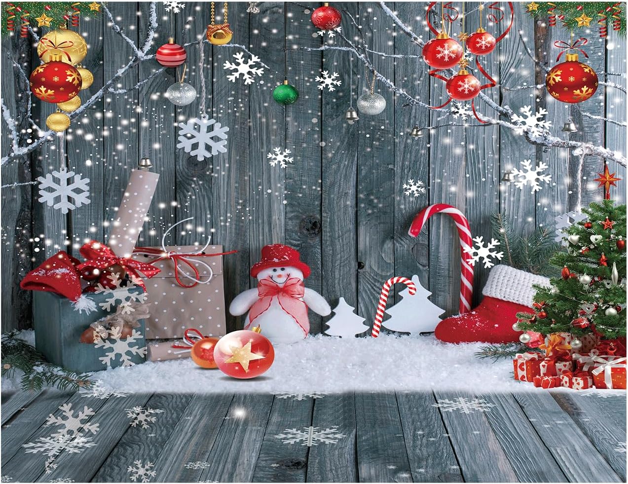 Amazon.com : MEHOFOND 7x5ft Merry Friendsmas Backdrop Banner Green ...