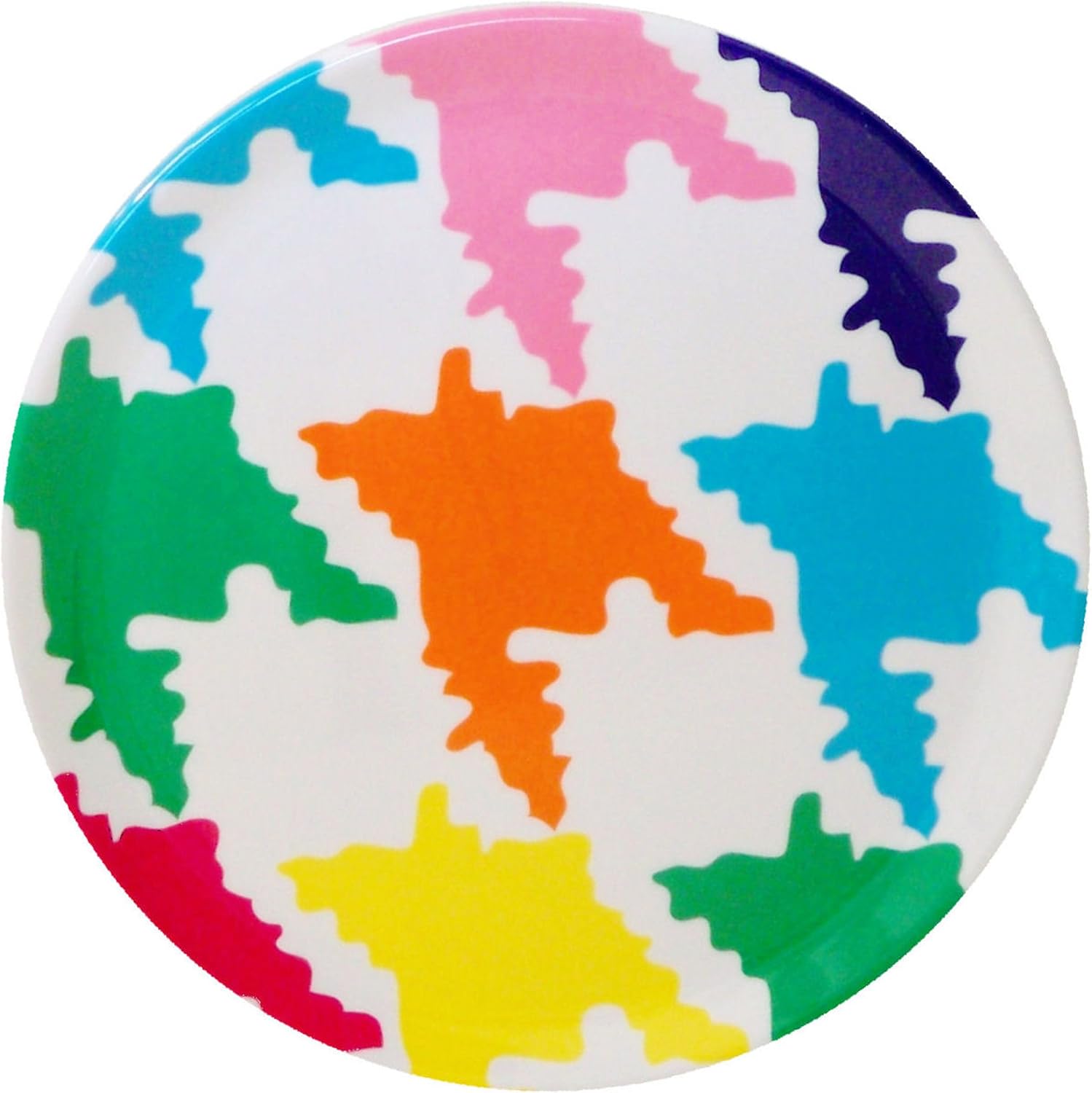 Amazon.com | Tango Home Muticolor Houndstooth 8-Inch Bamboolamine Plate ...