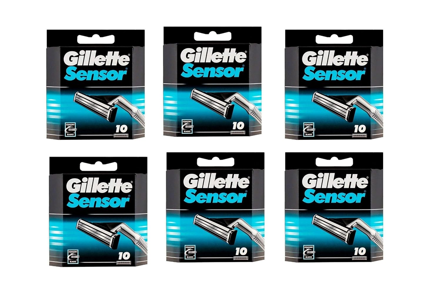 Amazon.com: Gillette Mens Sensor Cartridges 10 Count (6 Pack) : Beauty ...