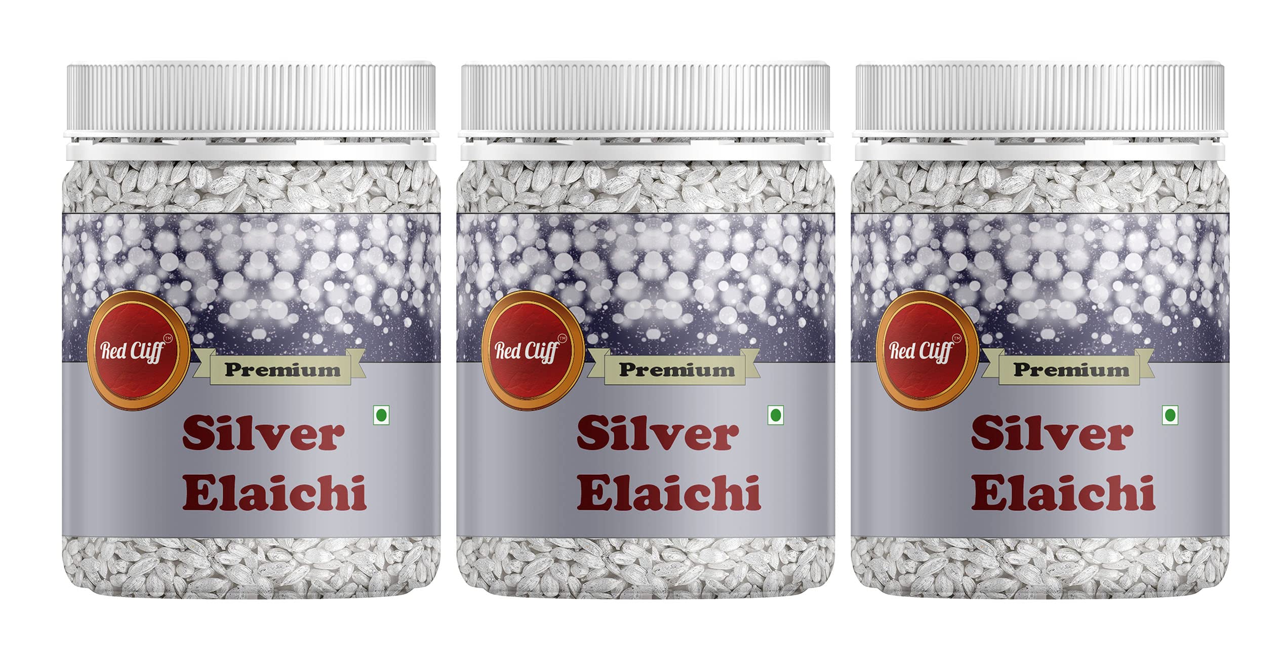 RED CLIFF Pure Silver Coated Elachi, Silver Varq Coated, Grade A Plus ...