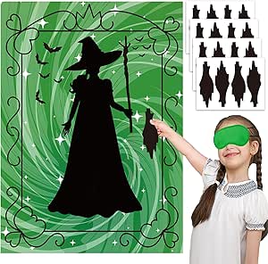 Amazon.com: jkhycf Wicked Party Decorations Pin The Broom on The West Witch Pin Game for Kids ...
