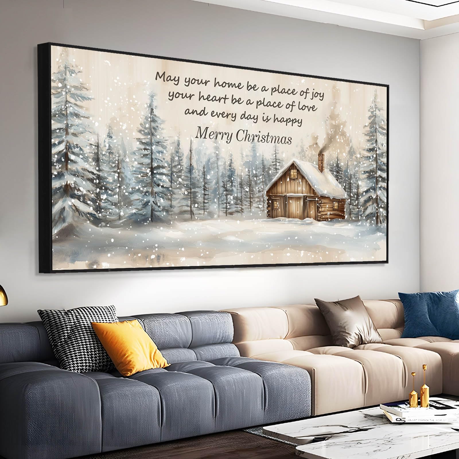 Amazon.com: Christmas Canvas Wall Art, Farmhouse Canvas Wall Art ...