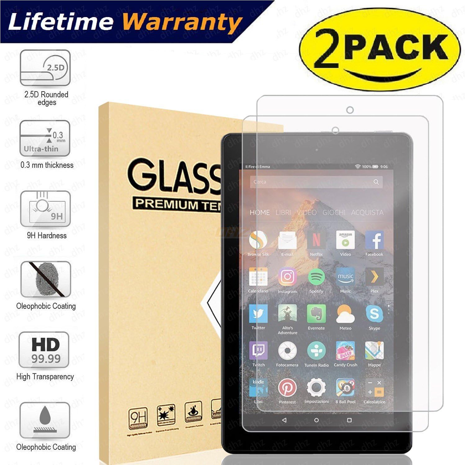 Amazon.com: 2-Pack All-New Fire 7 Tablet Screen Protector(7th Gen,2017 ...