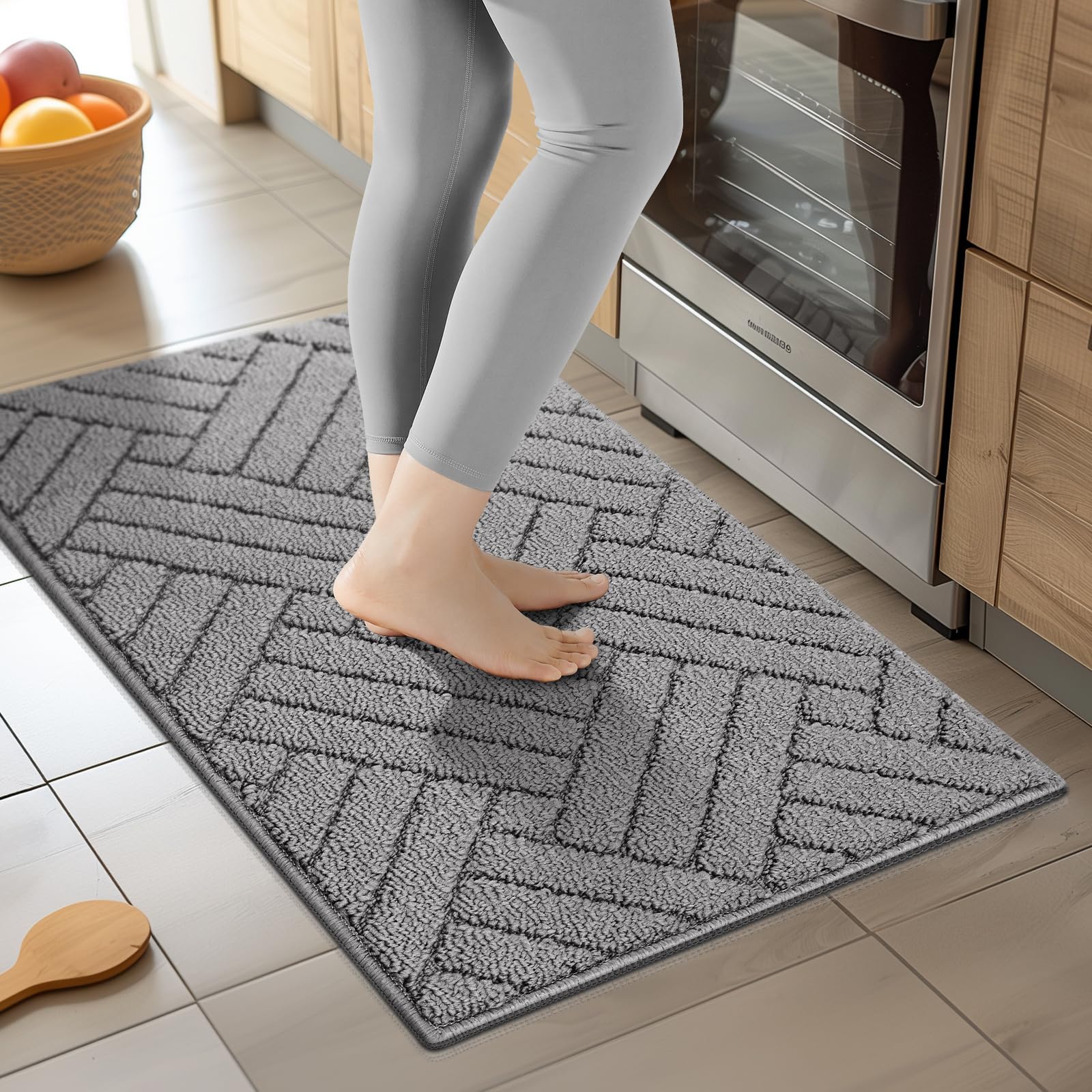 Amazon.com: Hargiis Kitchen Rug 2 Pack, Non Slip Kitchen Rugs Washable ...