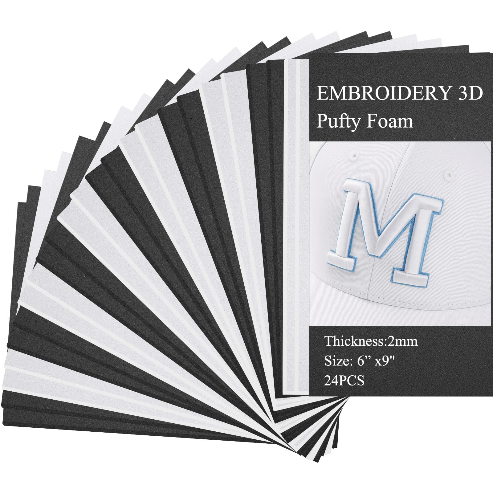 Snapklik.com : Treela 24 Pcs 3 Mm 3D Embroidery Foam 6" X 9" Puffy Foam ...