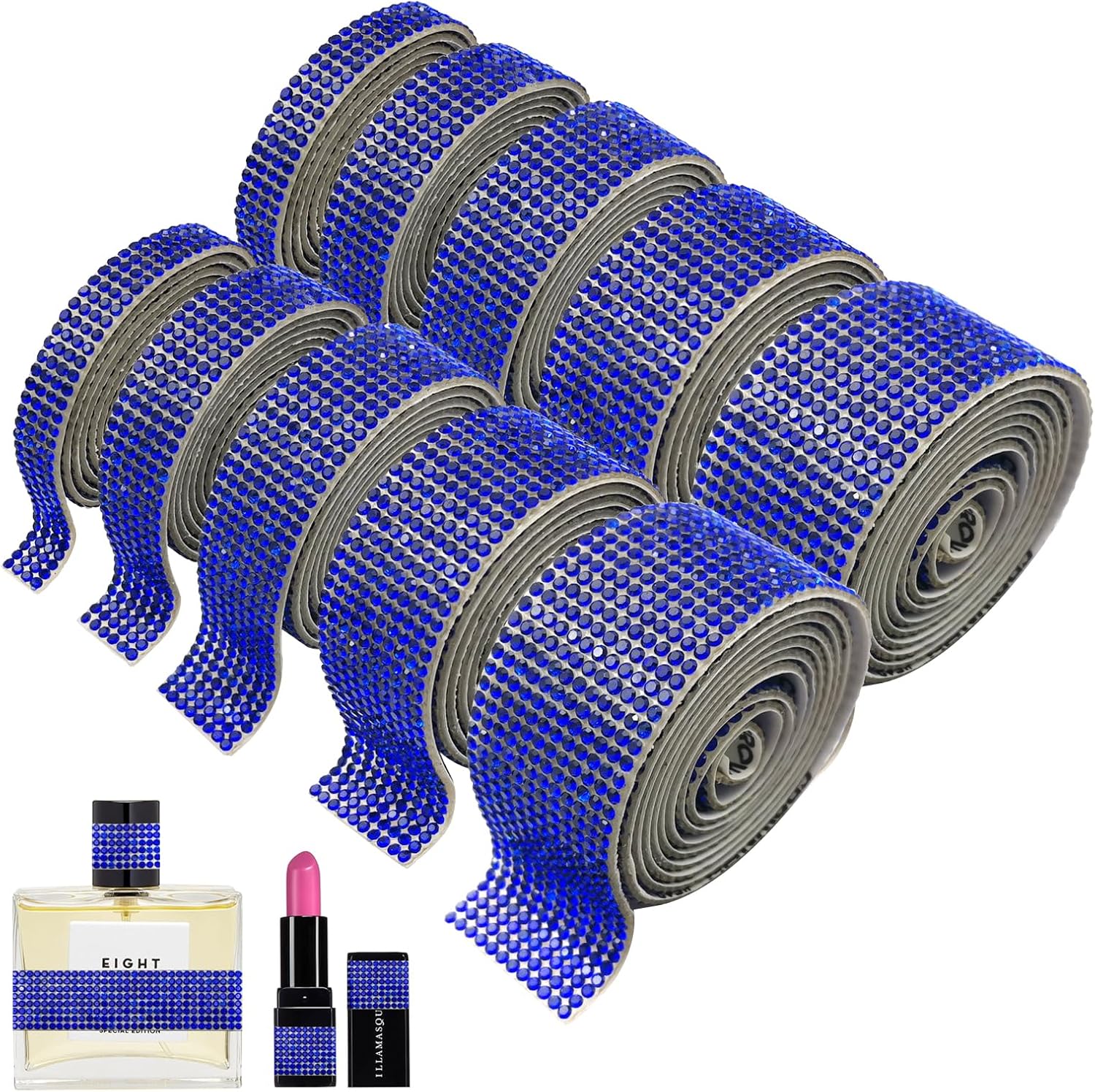 Amazon.com: 10 Rolls Rhinestone Ribbons, Self Adhesive Diamond Bling ...