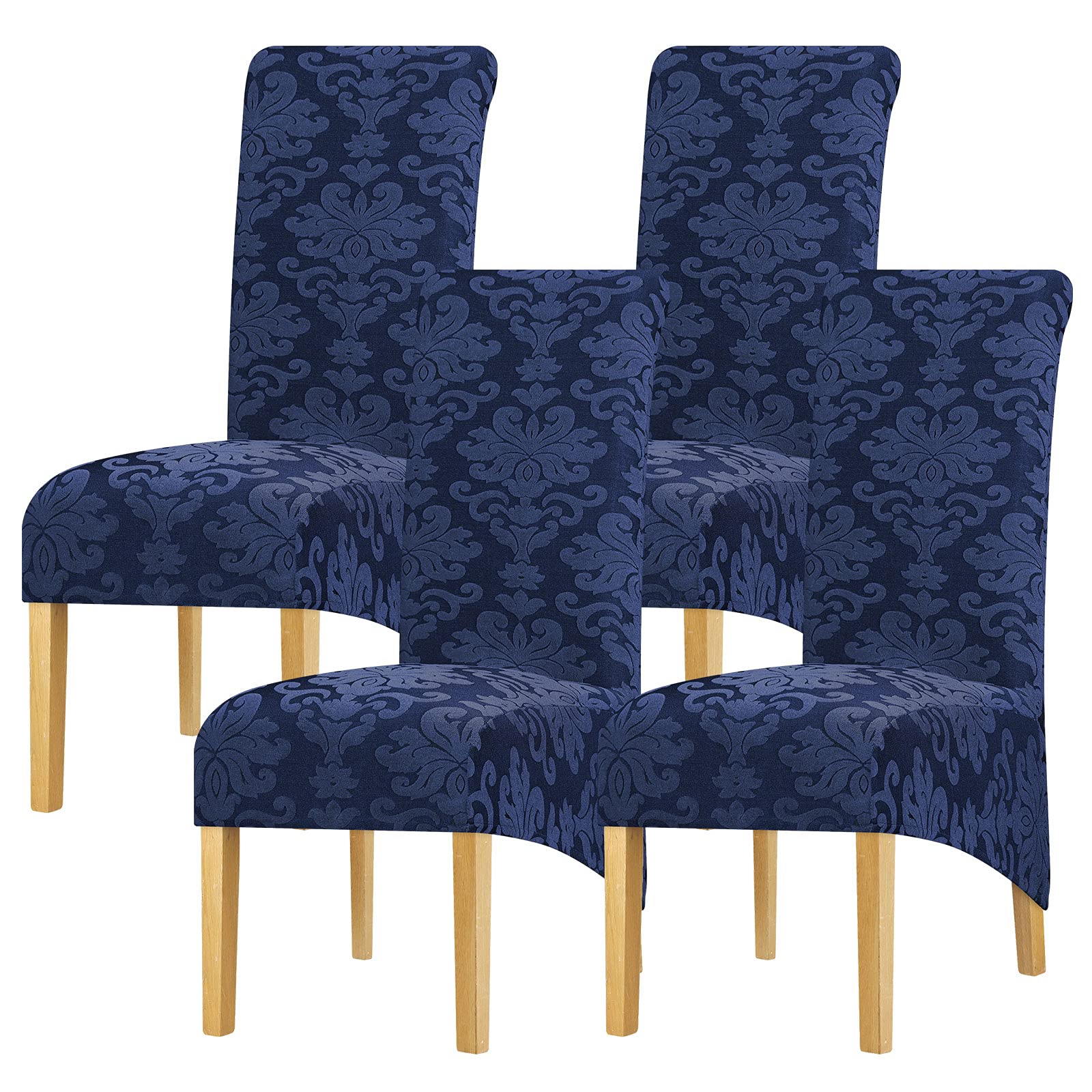 Leorate High Back Dining Chair Covers Stretch Knitted jacquard Chair ...