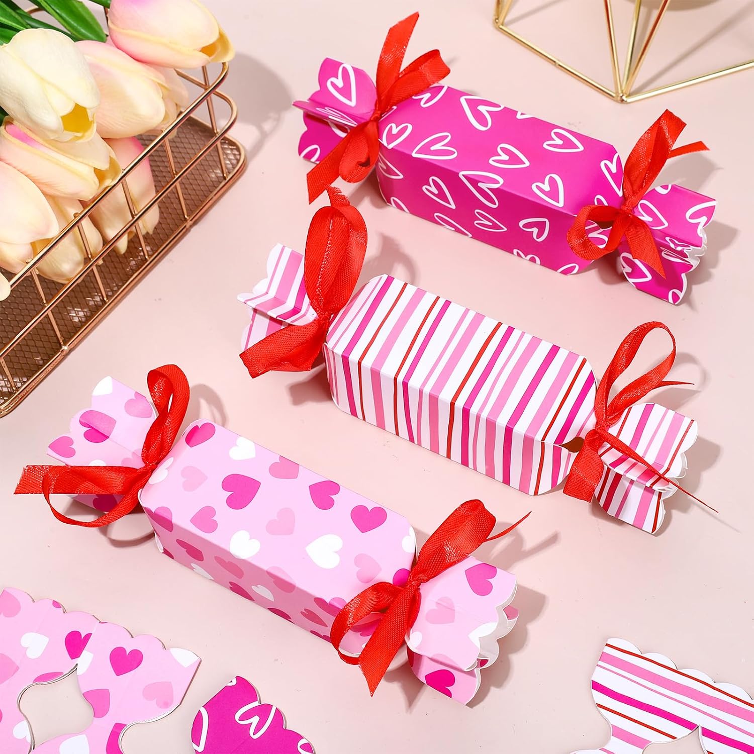 Amazon.com: JarThenaAMCS 48Pcs Valentine's Day Candy Boxes with Ribbon ...