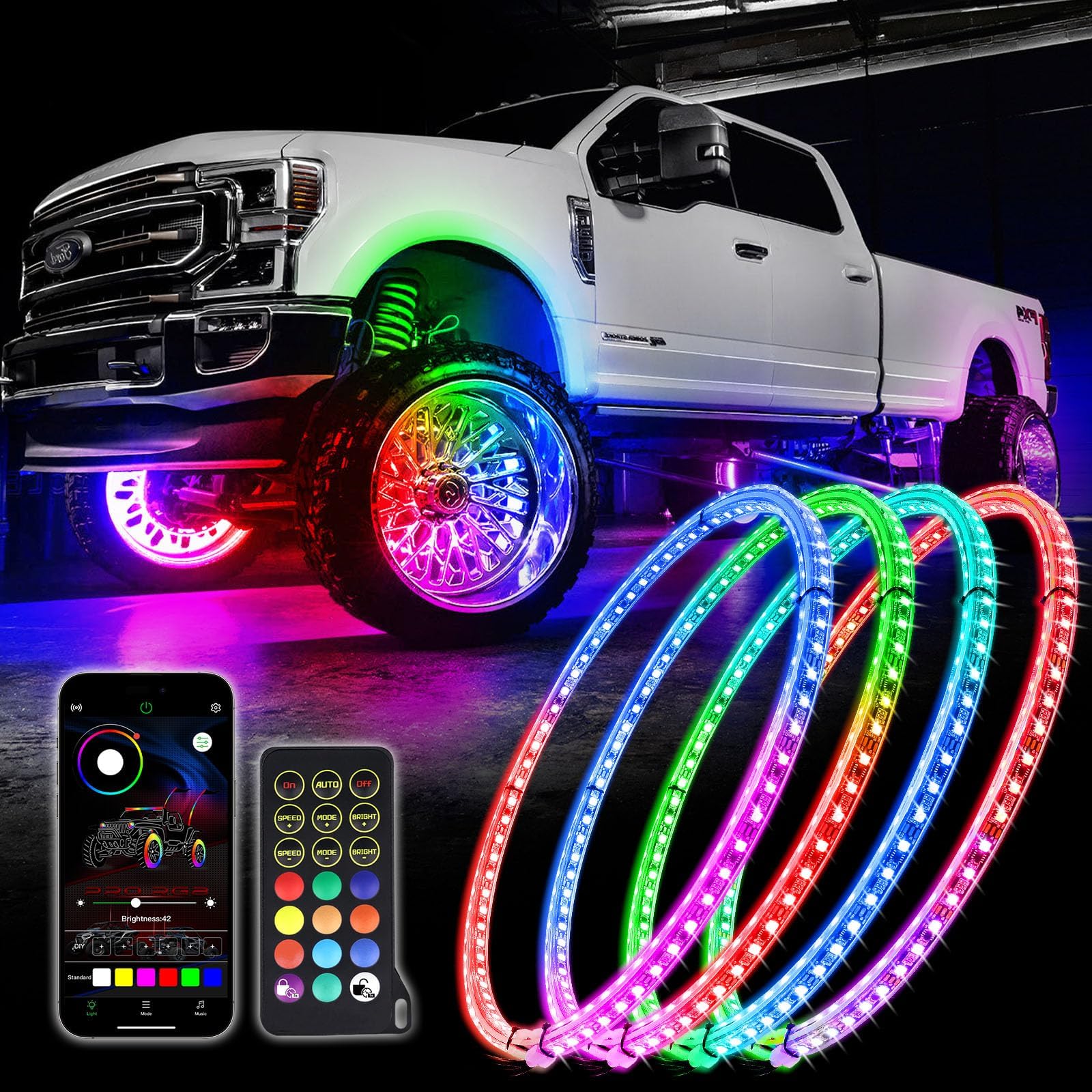 Amazon.com: Beatto Adjustable 14-18inch 2-Rows Adjustable Wheel Ring ...