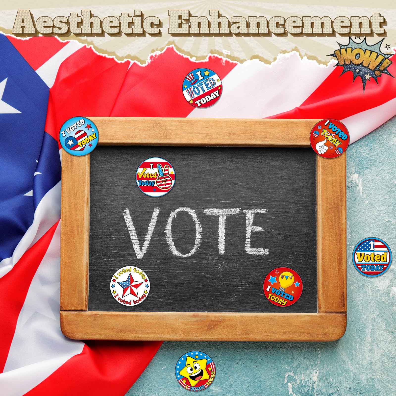 Snapklik.com : Tenceur 2 Rolls/ 1000 Pcs I Voted Stickers 2026 For Kids ...