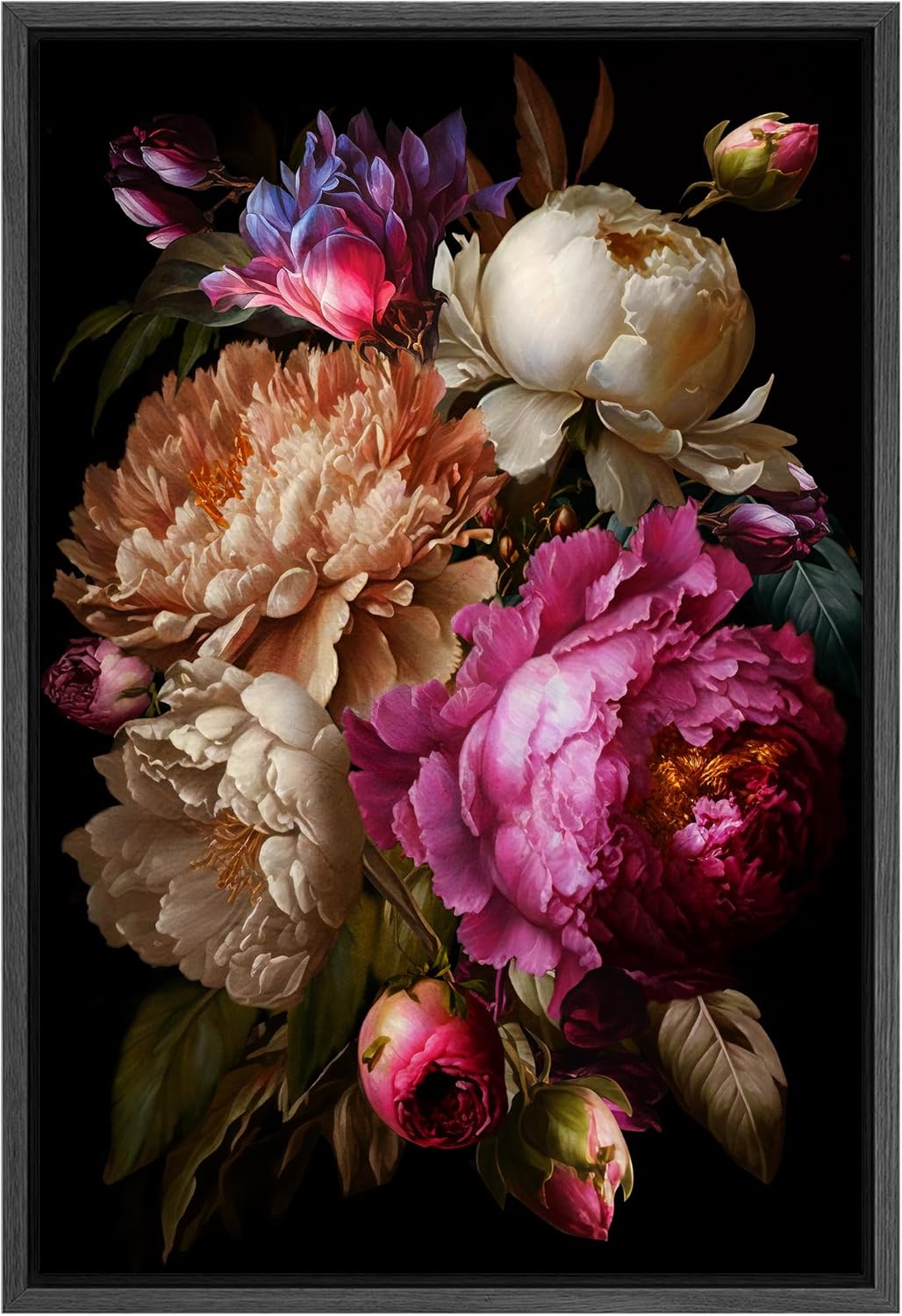 Amazon.com: SIGNLEADER Framed Canvas Print Wall Art Vibrant Floral ...