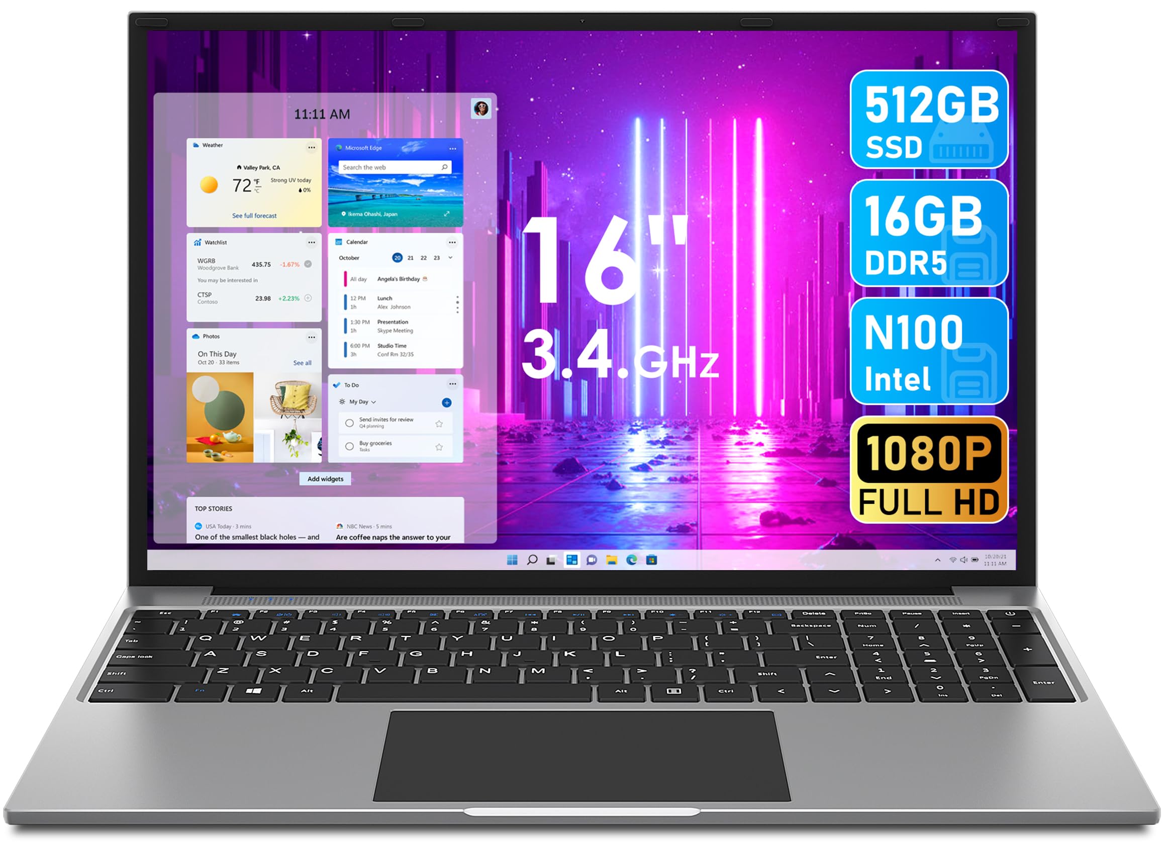 Snapklik.com : Jumper Laptops Computer, 16GB DDR5 512GB SSD, N100 CPU ...