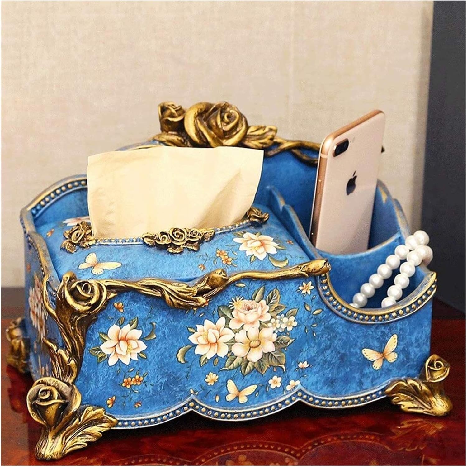 Amazon.com: European Classical Tissue Box Cover Rose Relief Resin ...