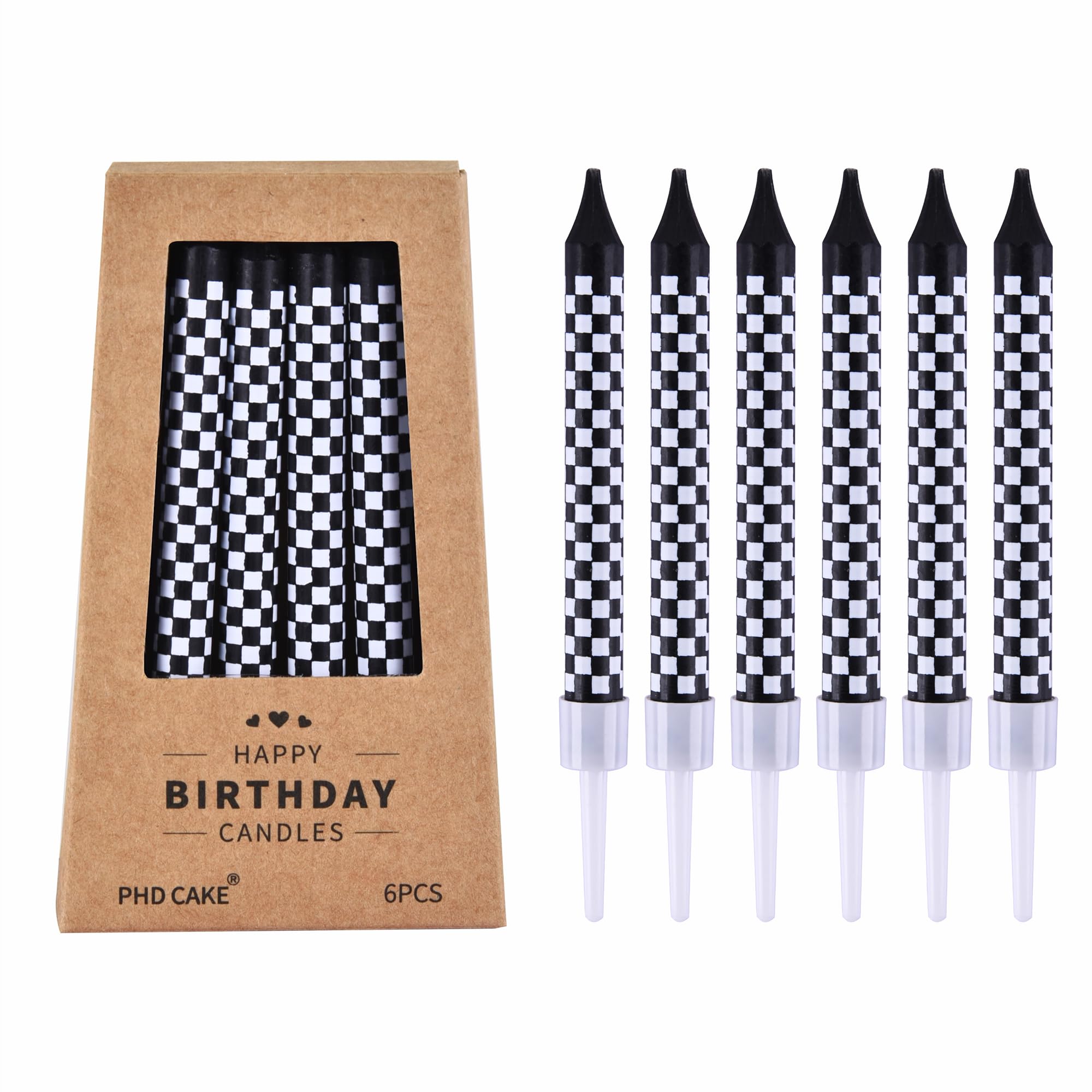 Amazon.com: PHD CAKE 36 Pcs Racing Cars Themed Birthday Candles, Black ...