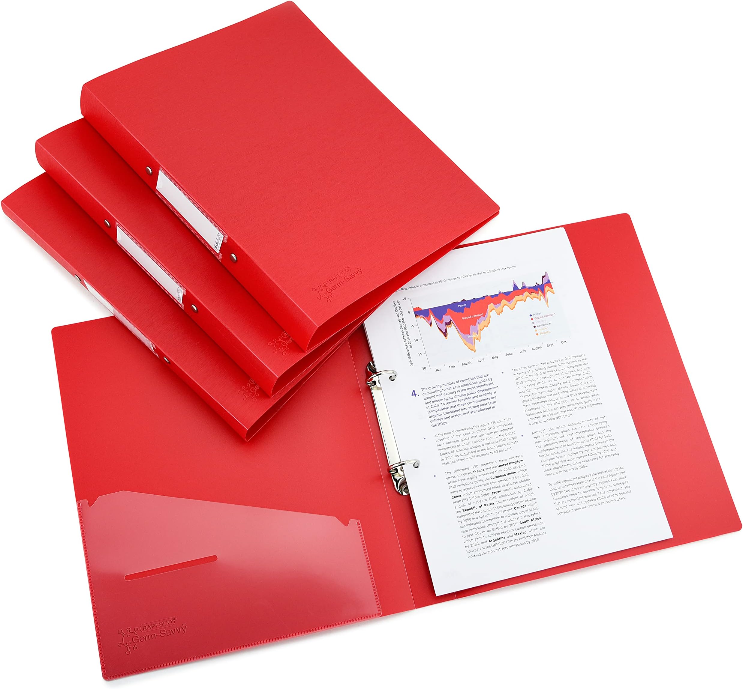 5 x Red A4 75mm Strong Premium Business Lever Arch Files Folders Metal ...