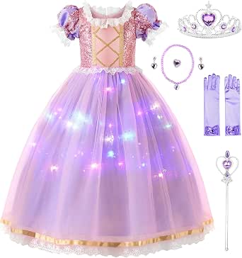 Amazon.com: Vgolar Princess Costume Light up Princess Dress Halloween ...