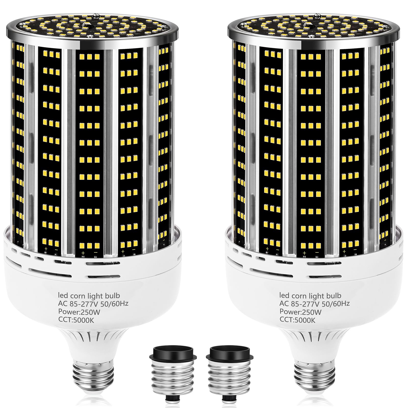 250W 2 pack LED Corn Light Bulb,(2500W Equivalent )Commercial Grade ...