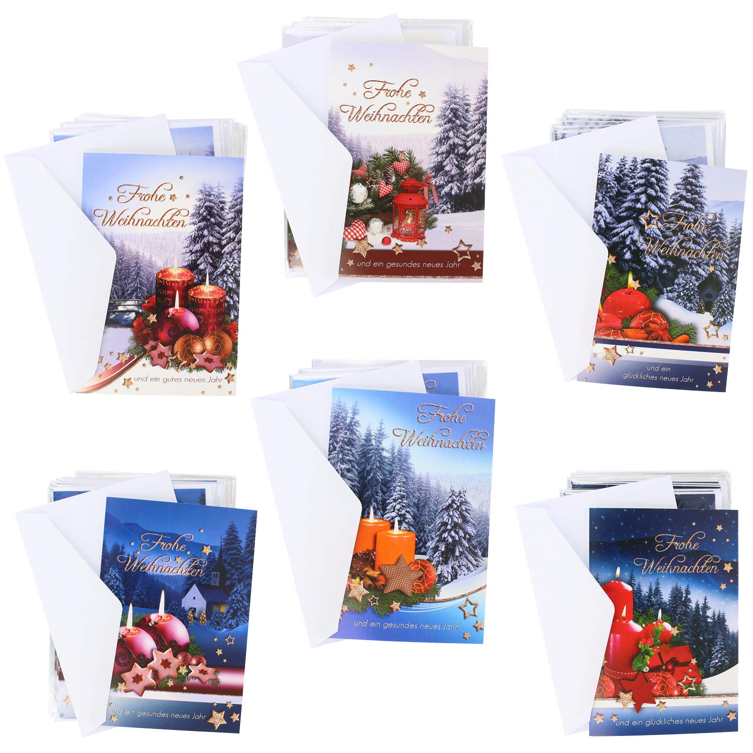 com-four 100x greeting card for Christmas – holiday cards with 6 ...