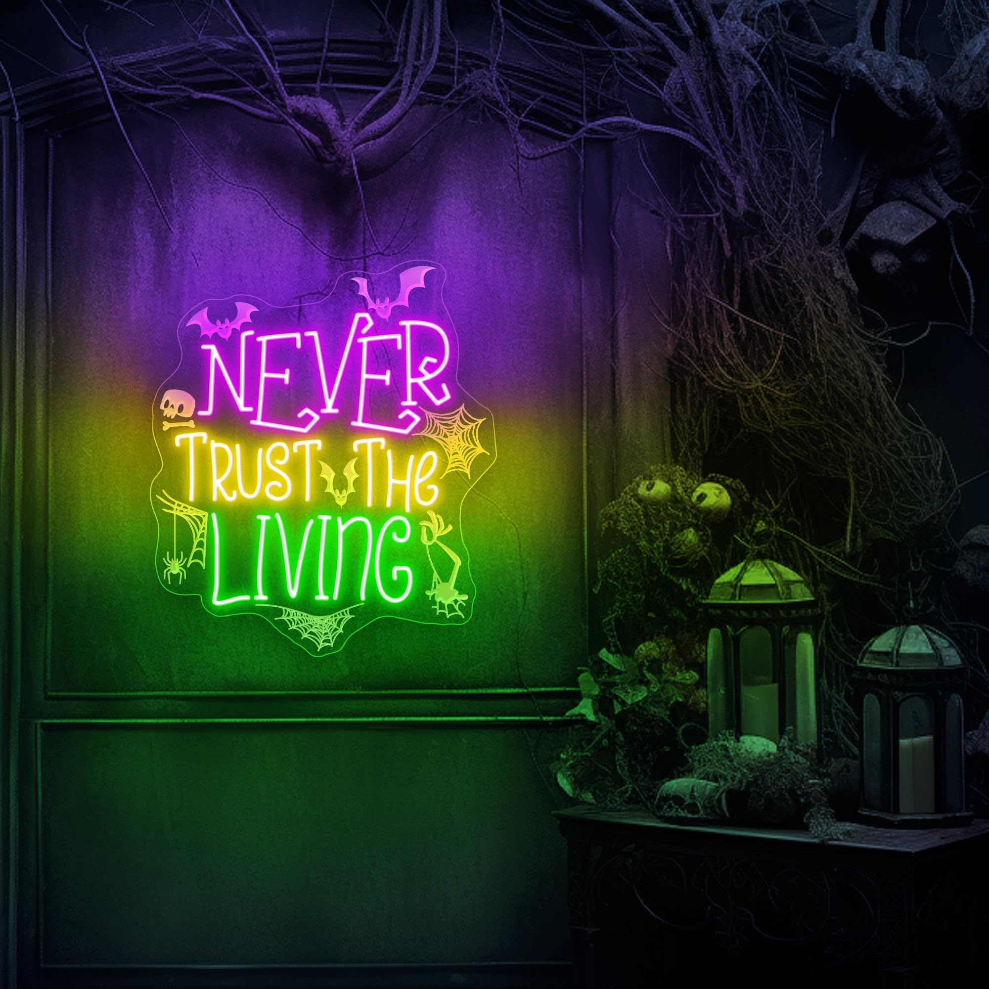Neon Goth Quotes We're All A Bit Mad Here Neon Sign