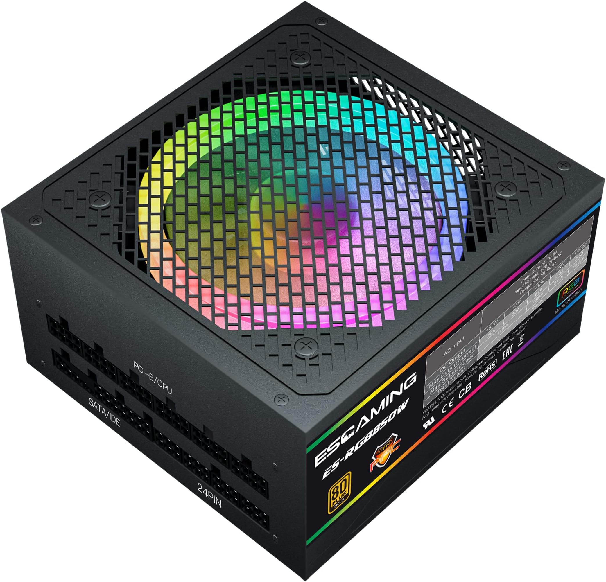 Amazon.com: Power Supply 850W 80+ Gold Certified Fully Modular RGB ...