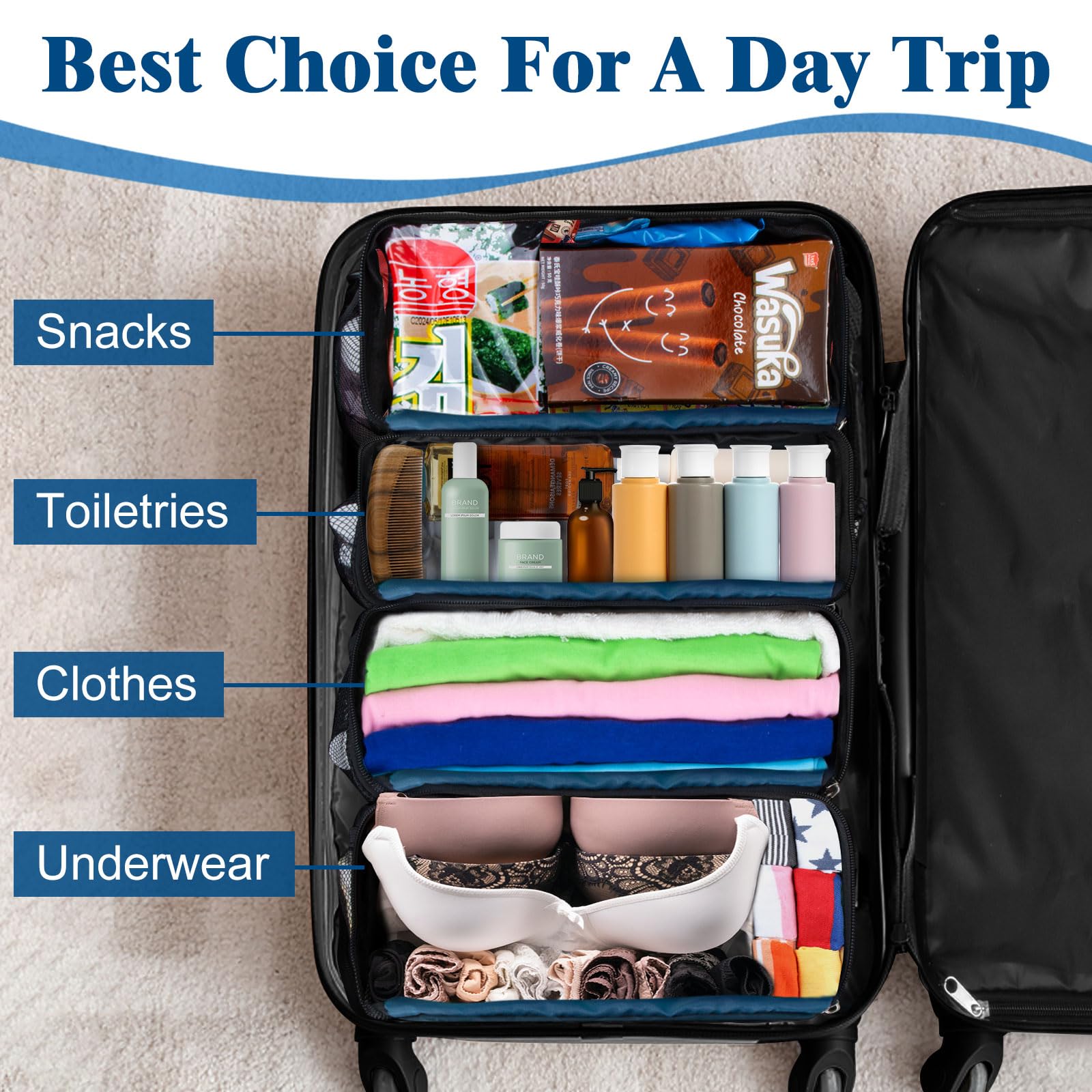 Snapklik.com : Suitcase Organizer, Carry On Closet Luggage Organizer ...