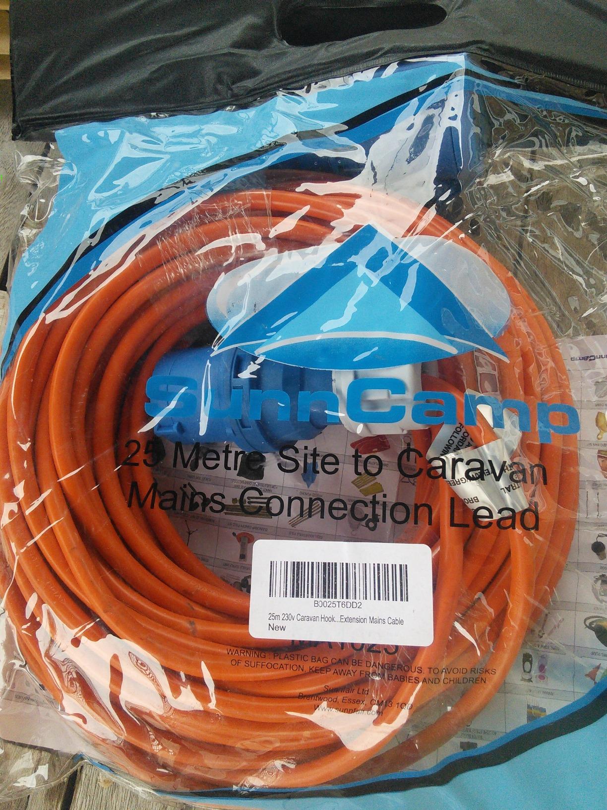 Streetwize - 25m Extension Cable, 230V - 16 Amp Caravan, Camping ...