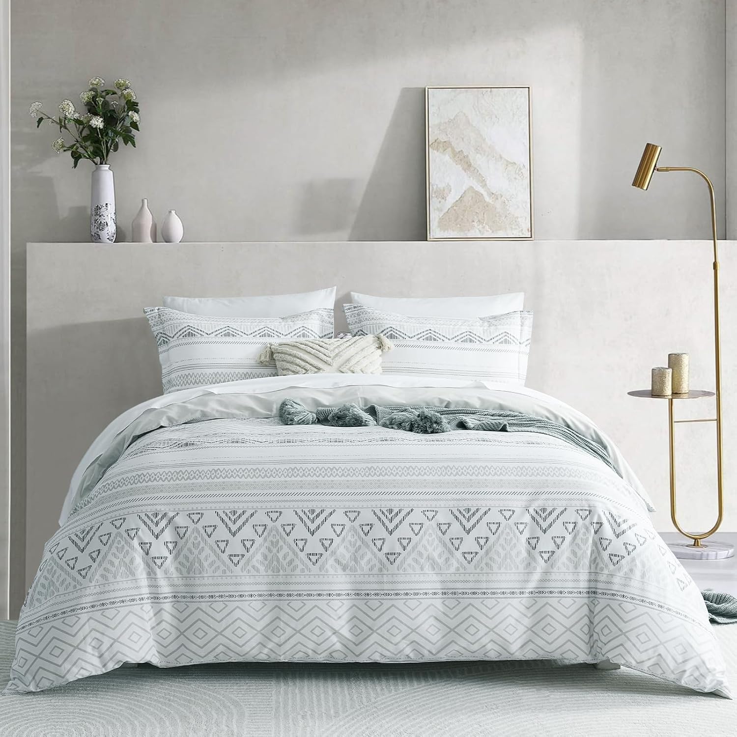 Amazon.com: CozyQQ Boho Duvet Cover King - 100% Cotton Duvet Cover ...