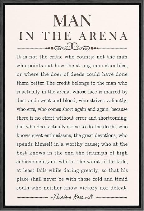 Amazon.com: SIGNFORD Framed Canvas Wall Art Man in The Arena' Speech ...