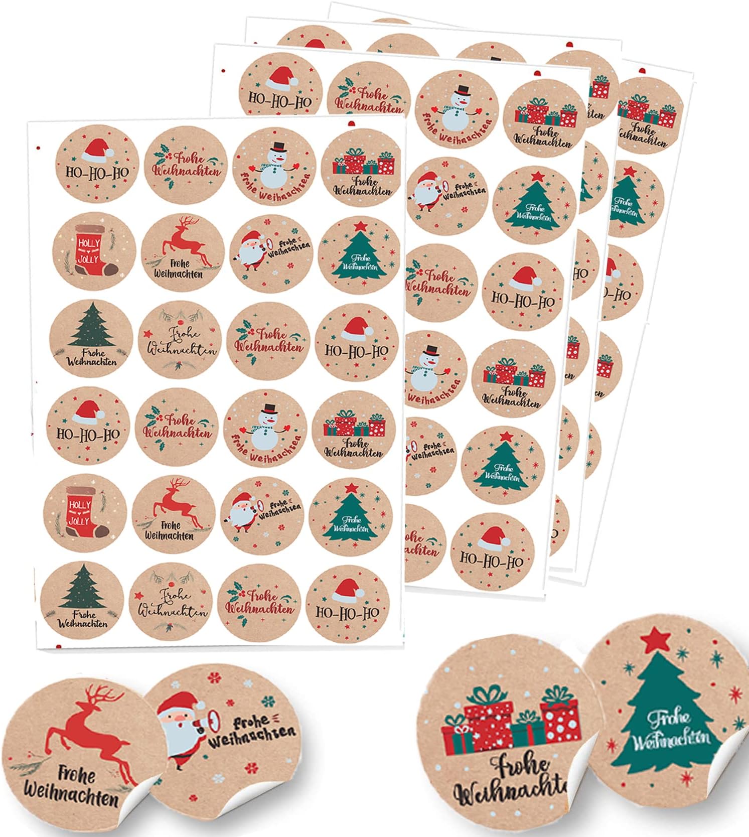 Aufkleber für Weihnachten (48 Sticker) - Weihnachtsaufkleber zum ...