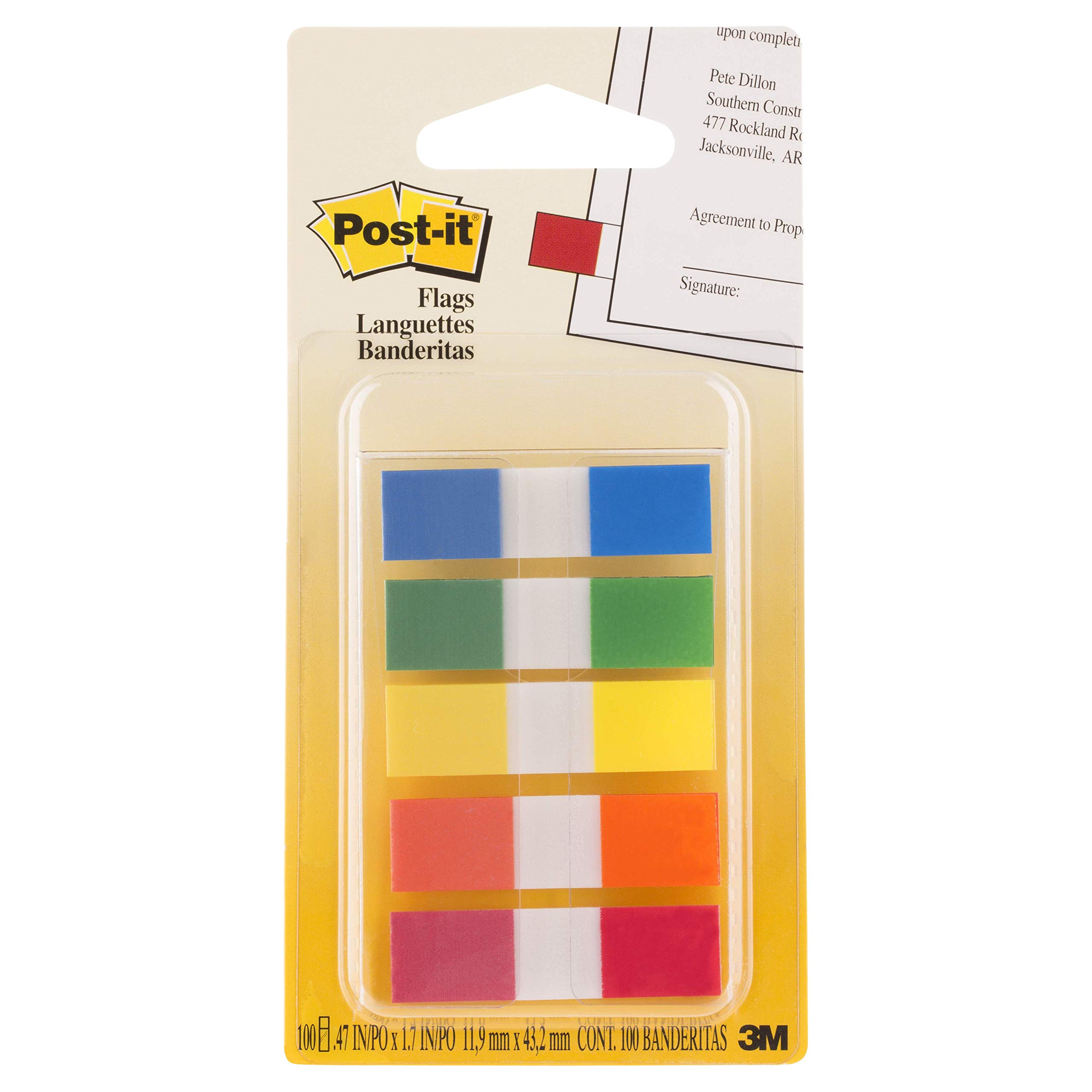 Buy Post-it Flags with On-the-Go Dispenser, Assorted Primary Colors, 1/ ...