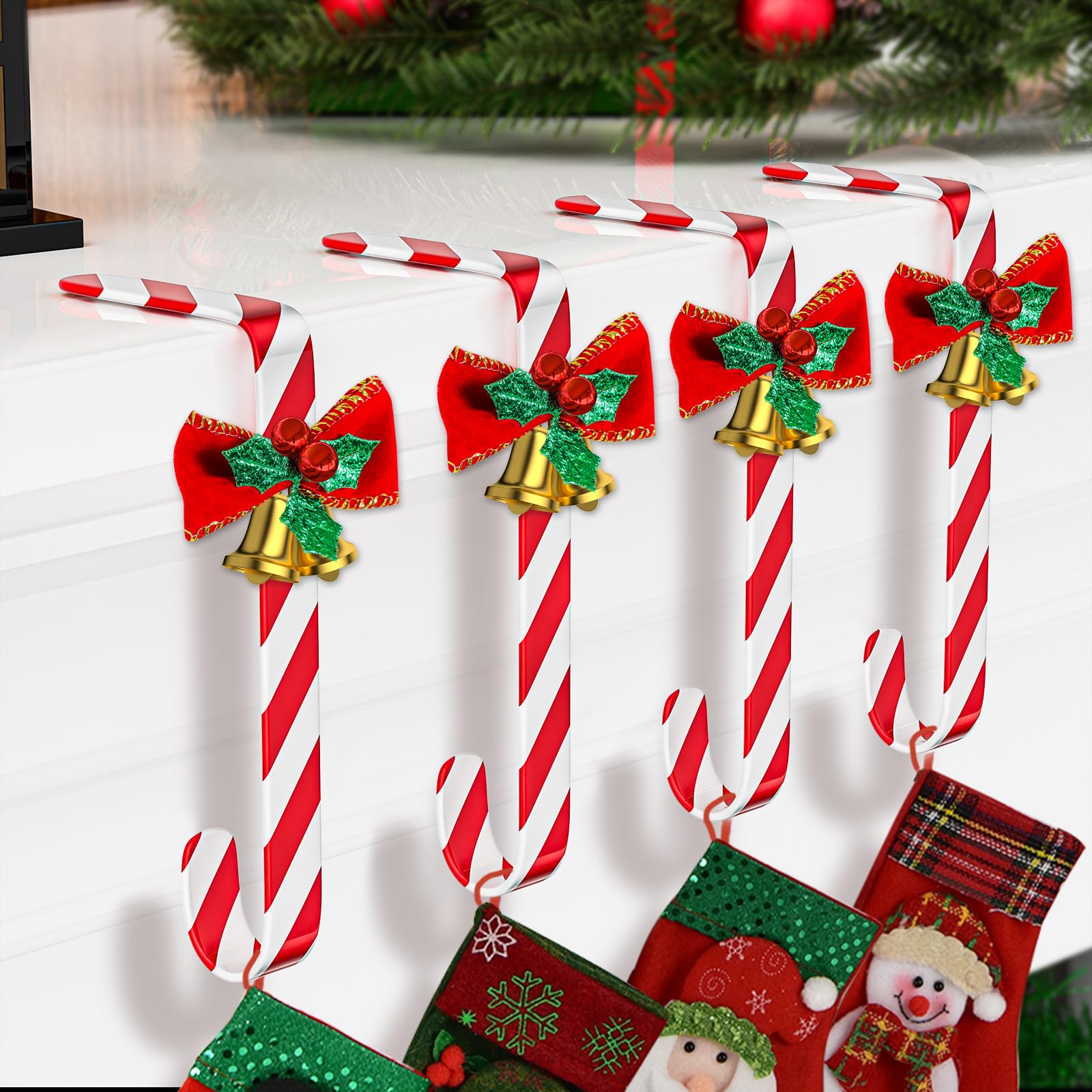 Amazon.com: Christmas Stocking Holders for Mantle Set 4, Lightweight ...