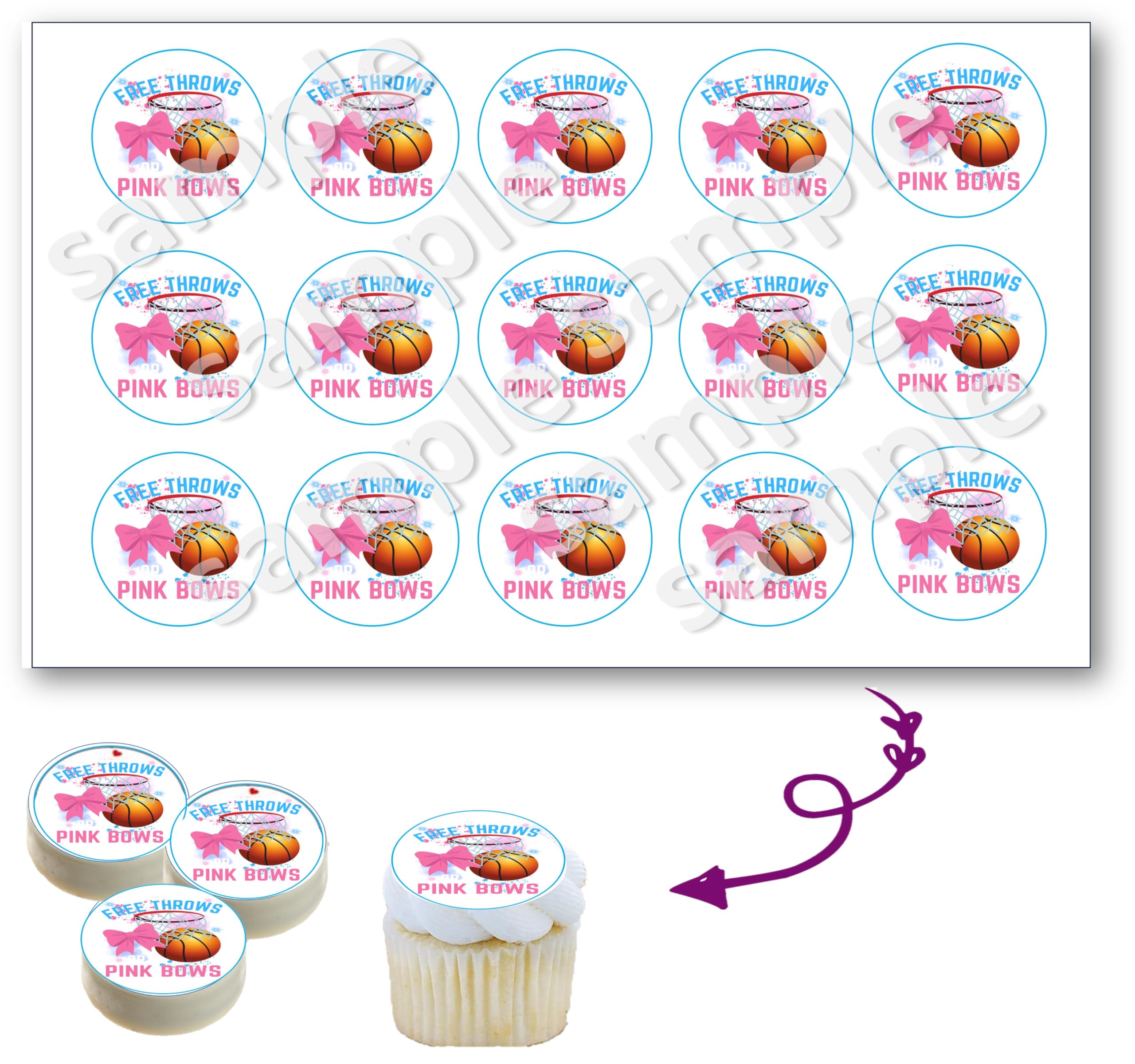 Amazon.com: Free Throws or Pink Bows Edible images for Oreo cookies ...