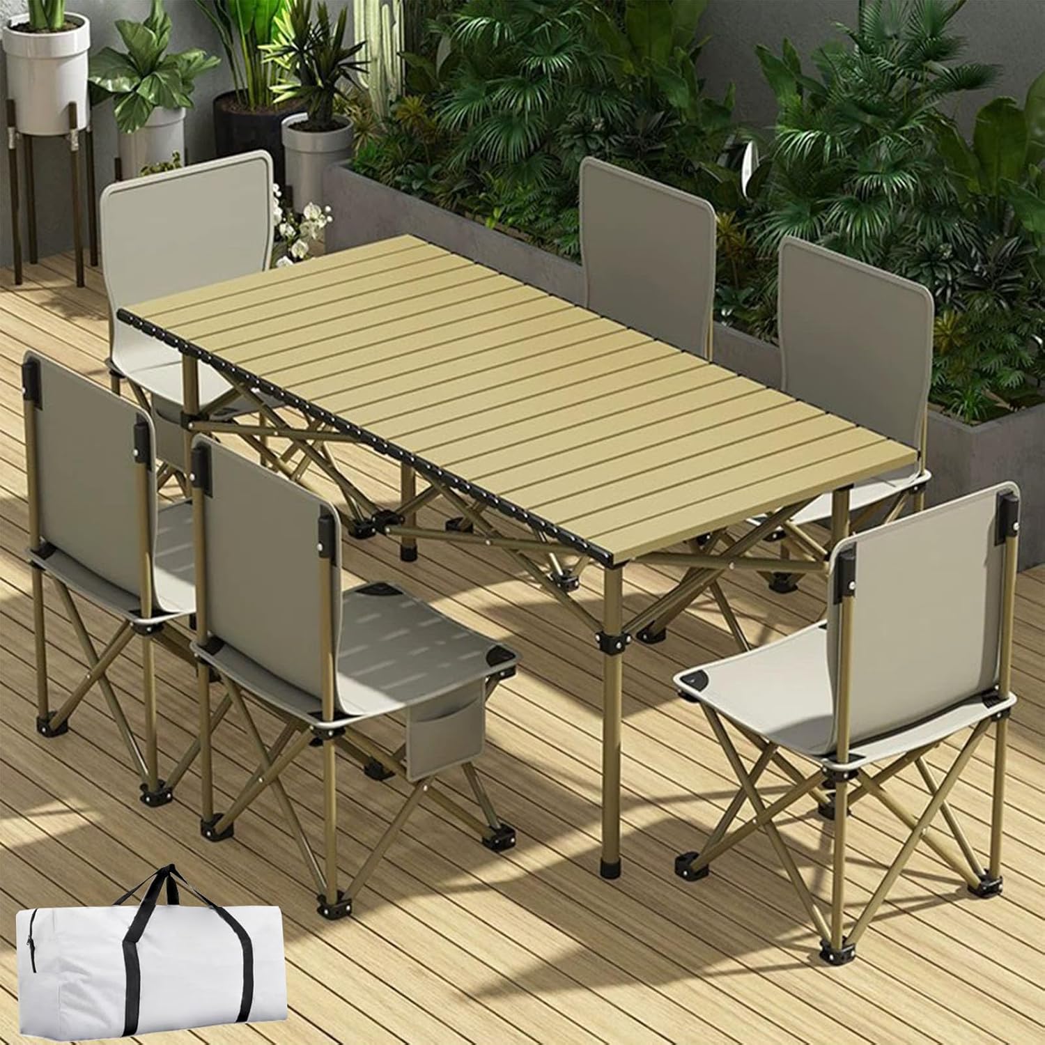 Amazon.com: Vaian Multi Piece Set of Outdoor,Terrace Folding Dining ...