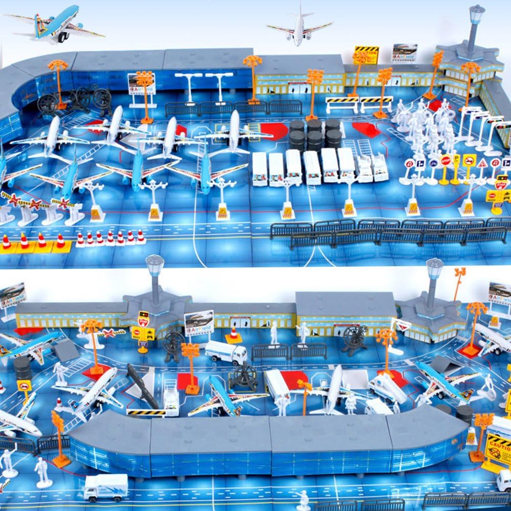 Amazon.com: International Airport Assembled Toy 8 Planes and 8 Vehicles ...