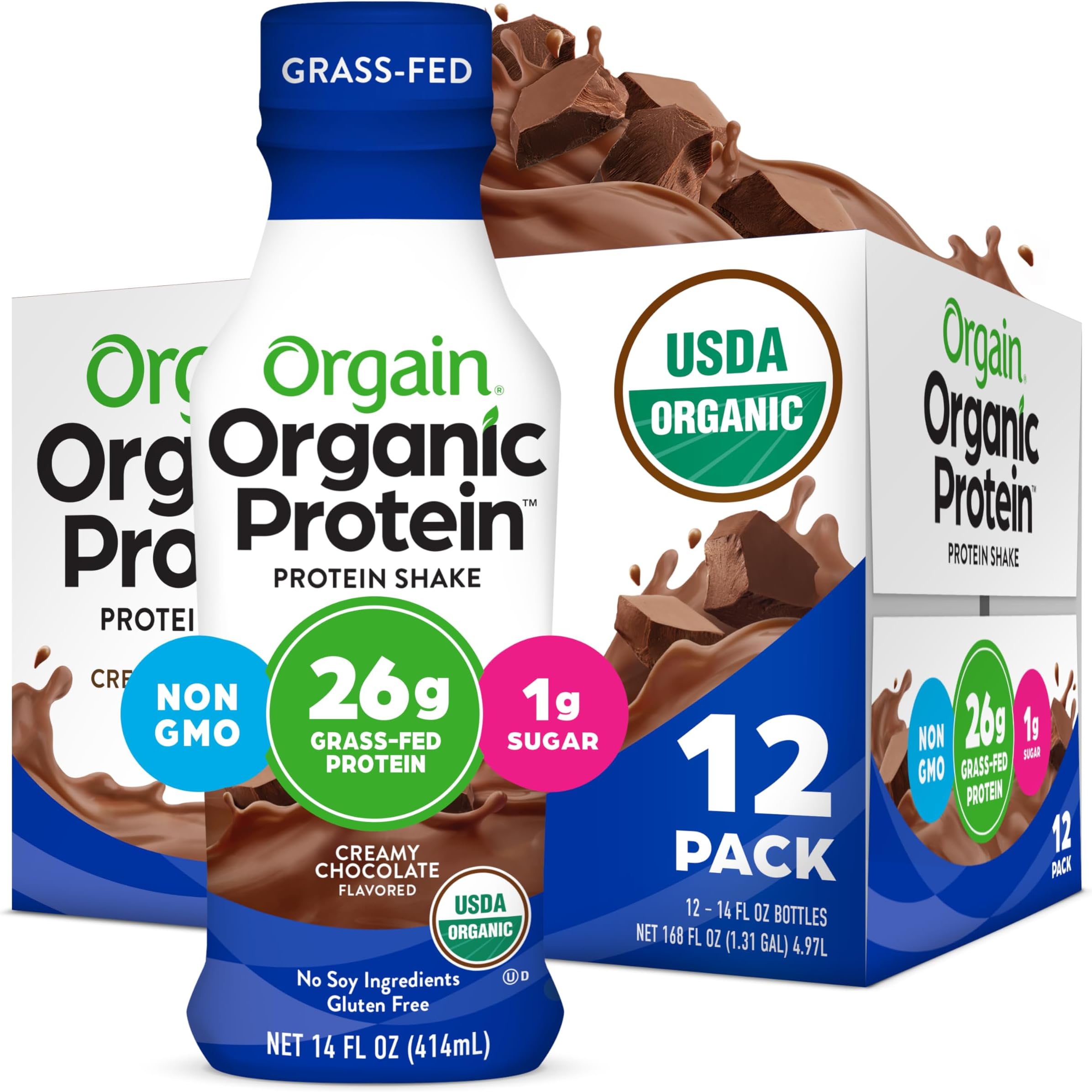 Amazon.com : Orgain Milk 30g Protein Shake, Chocolate Fudge, 11 Fluid ...