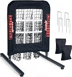 Amazon.com : Heavy-Duty 9 Hole Pitching Net with Strike Zone, Baseball ...