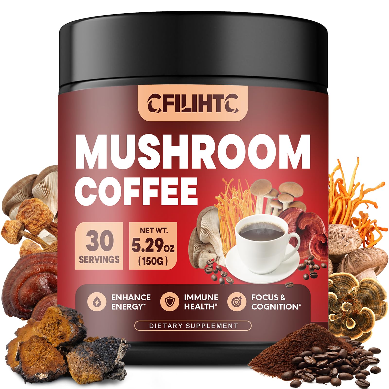 Amazon.com: Mushroom Coffee - Colombian Mushroom Powder Instant Coffee ...