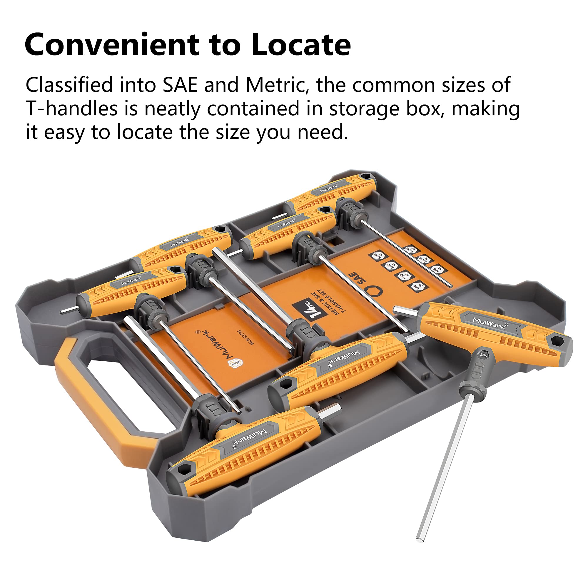 Mulwark 14 PC T-handle Allen Wrench Set Metric and Standard, T Handle ...