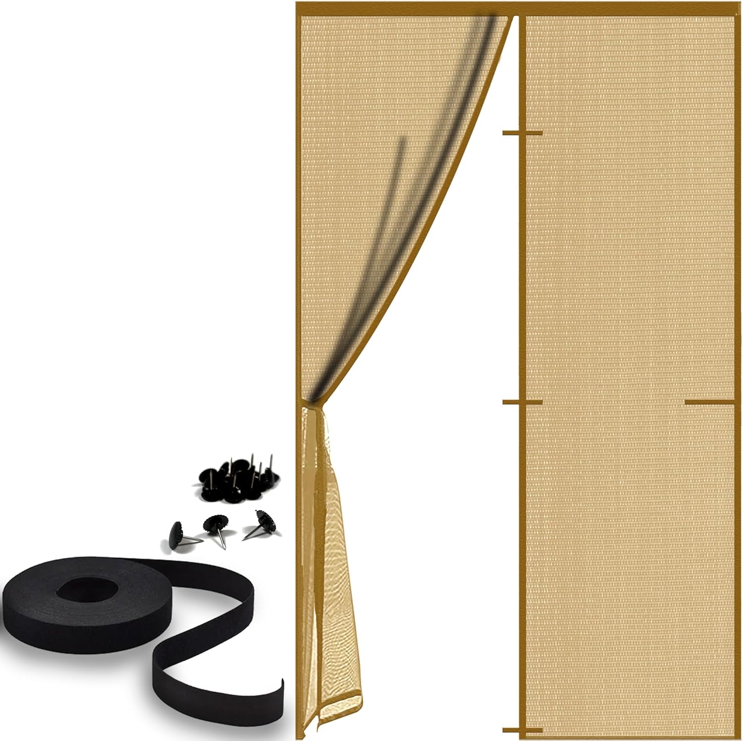 Fiberglass Mesh Magnetic Screen Door – Heavy Duty Self-Closing Hanging ...