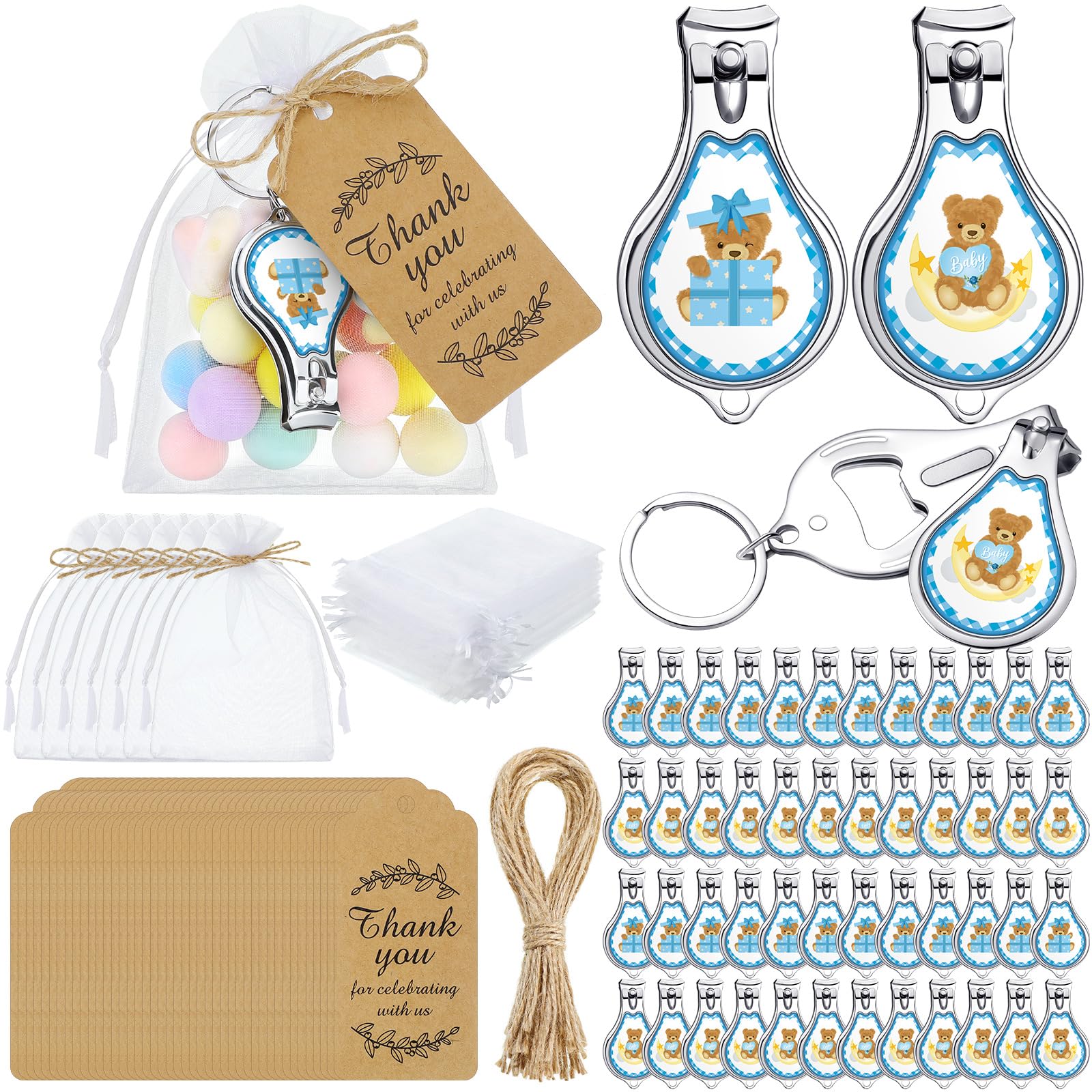 Amazon.com: Minatee 50 Set Baby Shower Nail Clipper and Bottle Opener ...