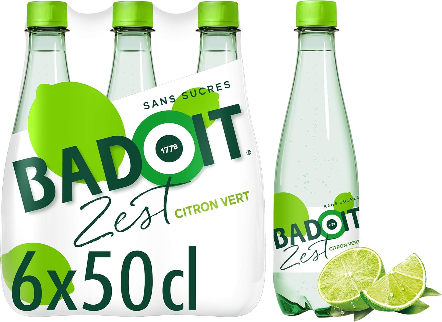 BADOIT Aromatisée Citron Vert Pack 6 x 50 cl : Amazon.fr: Epicerie