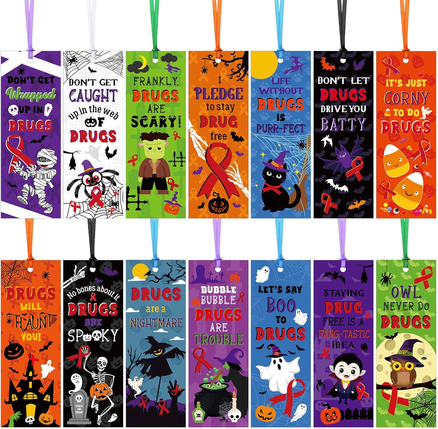 Amazon.com: AmazingSpark 140 Pcs Red Ribbon Week Drug Free Awareness ...