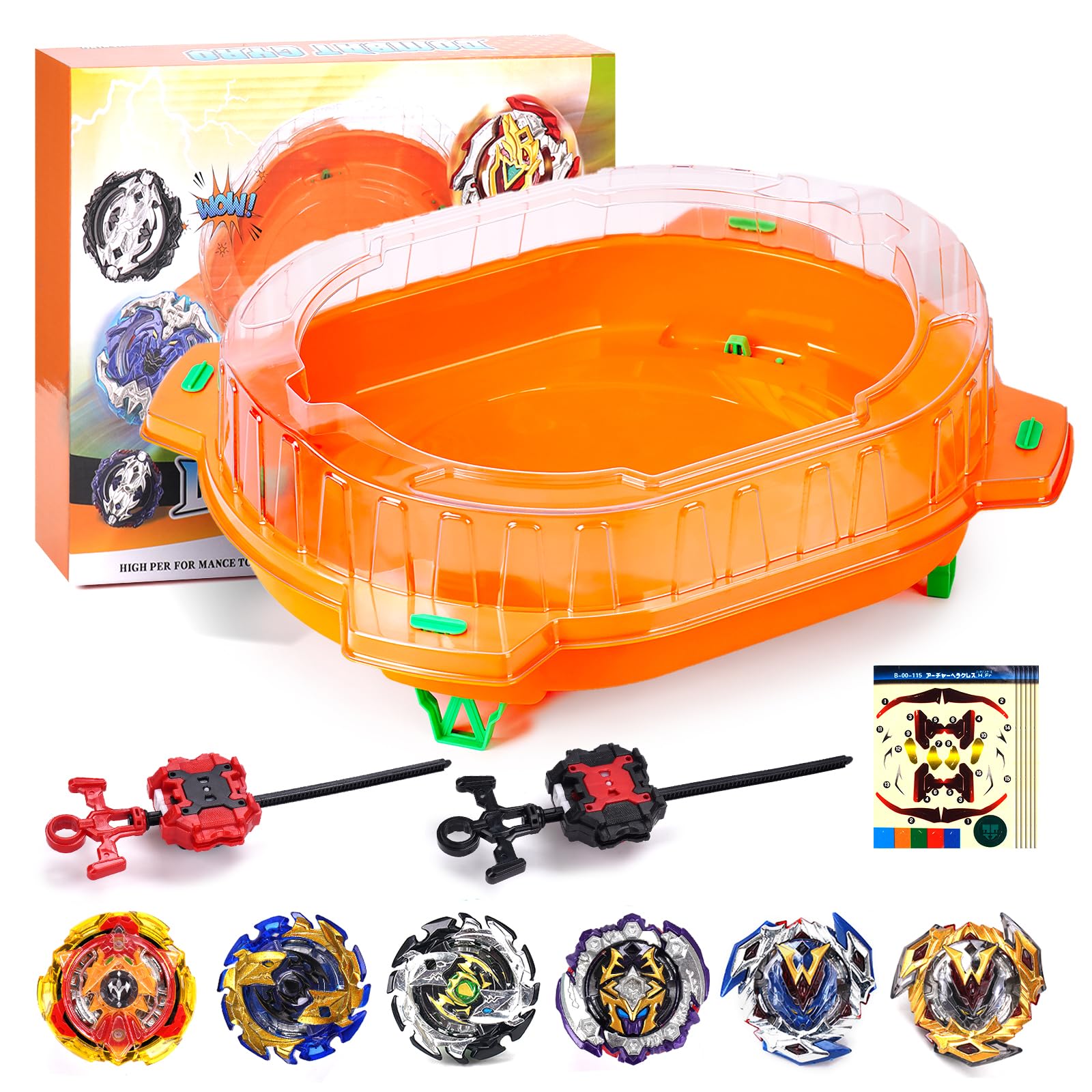 Amazon.com: Bey Burst Battling Top Toy, Stadium Blade Set, 6 Spinning ...