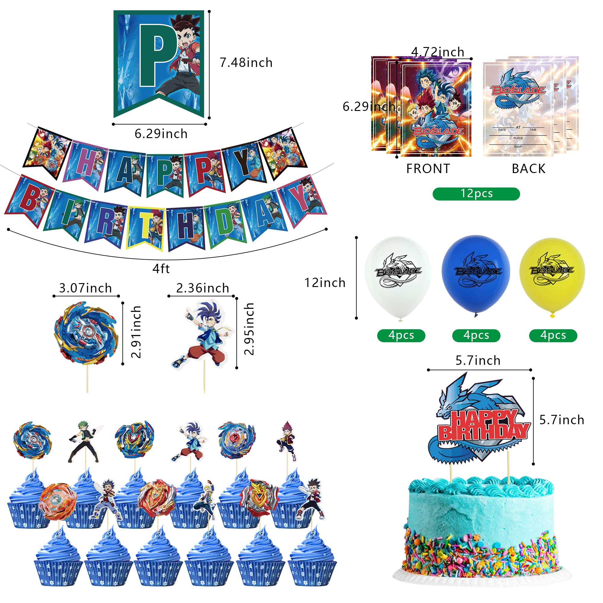 Buy Beyblade Birthday Party Supplies, Beyblade Party Decorations Kits ...