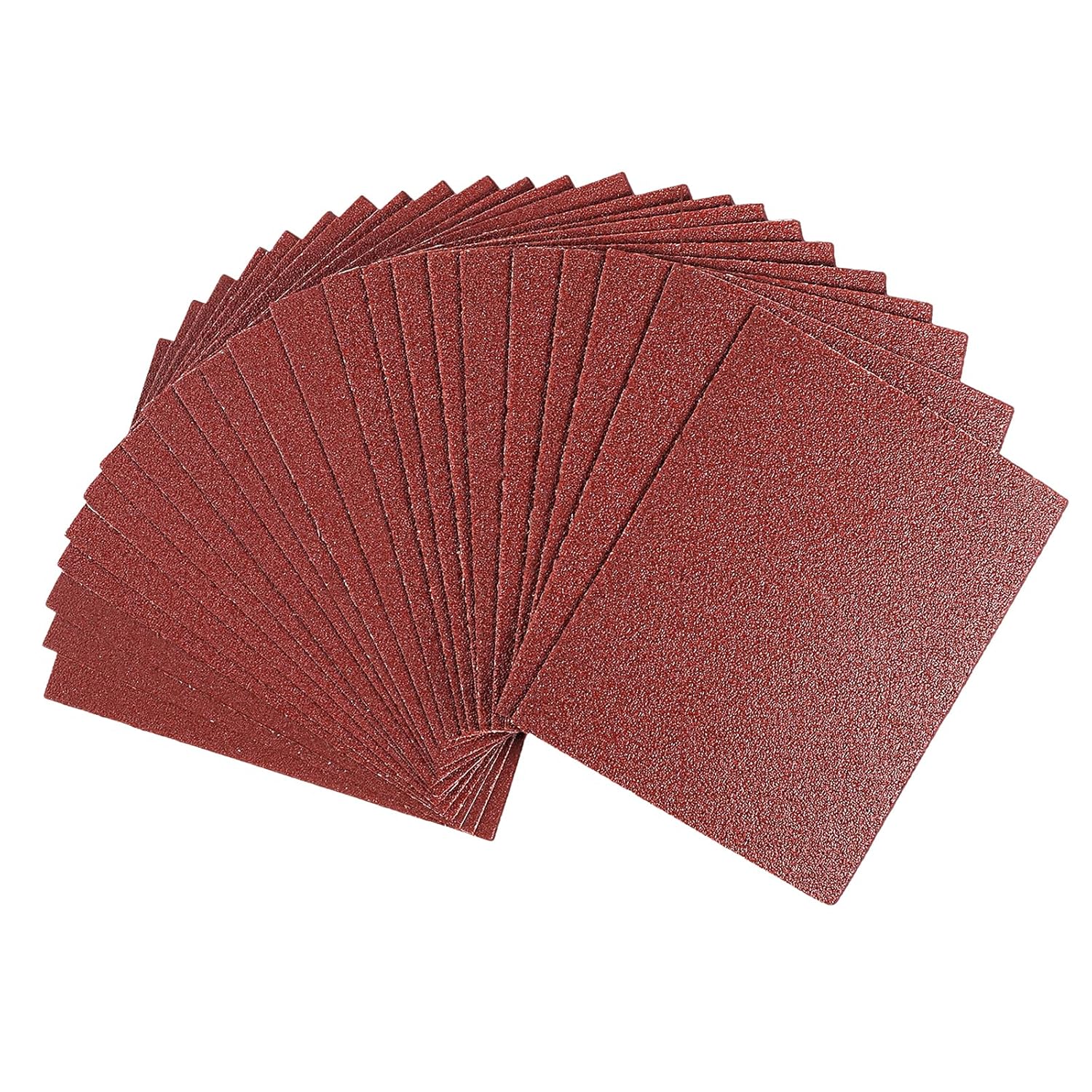 BAOSTC 1/4 Sandpaper Sheet – 4-1/2” x 5-1/2”, P60 Grit, Red Aluminum ...