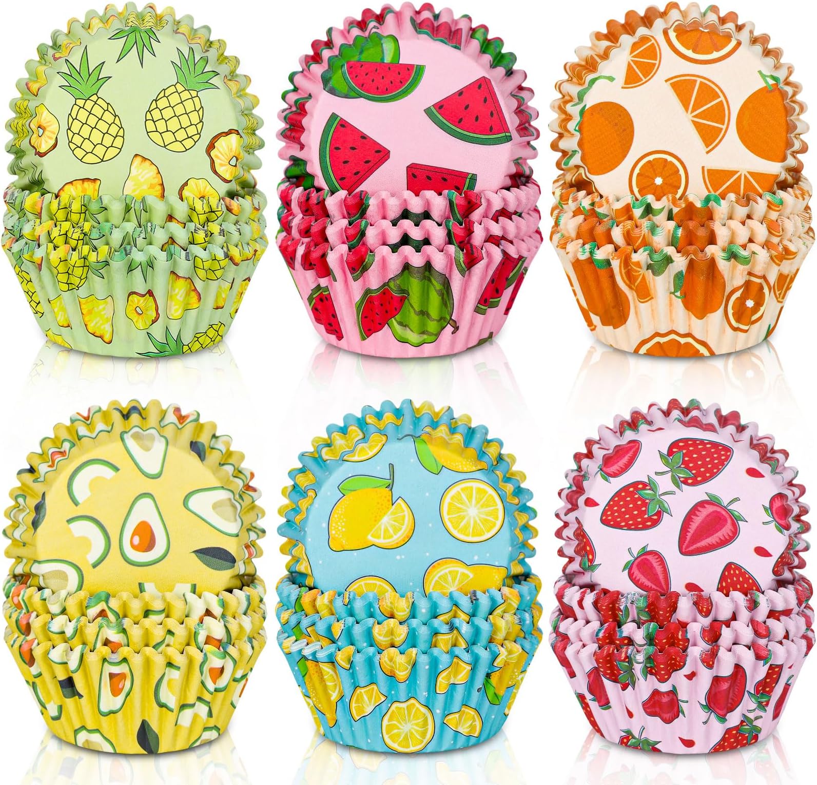 Amazon.com: 800 pcs mini Capri Lemon Muffin Liners Blue yellow Lemon ...