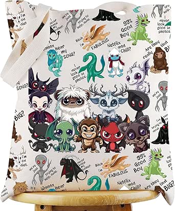 Amazon.com: KEYCHIN Mothman Wendigo Cryptid Creature Tote Bag Cryptozoology Gifts Cryptid ...