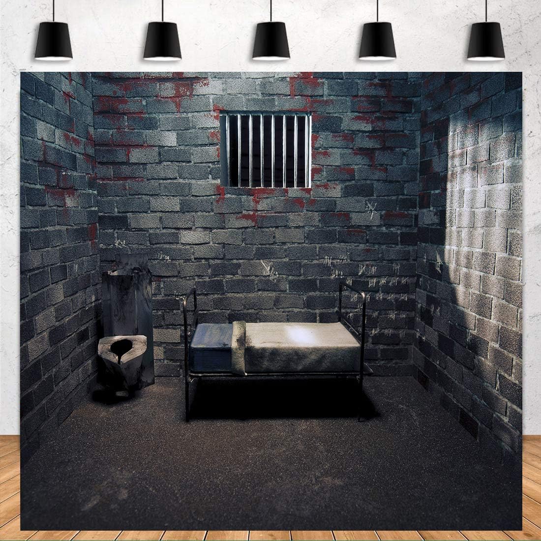 Amazon.com : Prison Background FHZON 5x5ft Crime Police Mugshot Cell ...