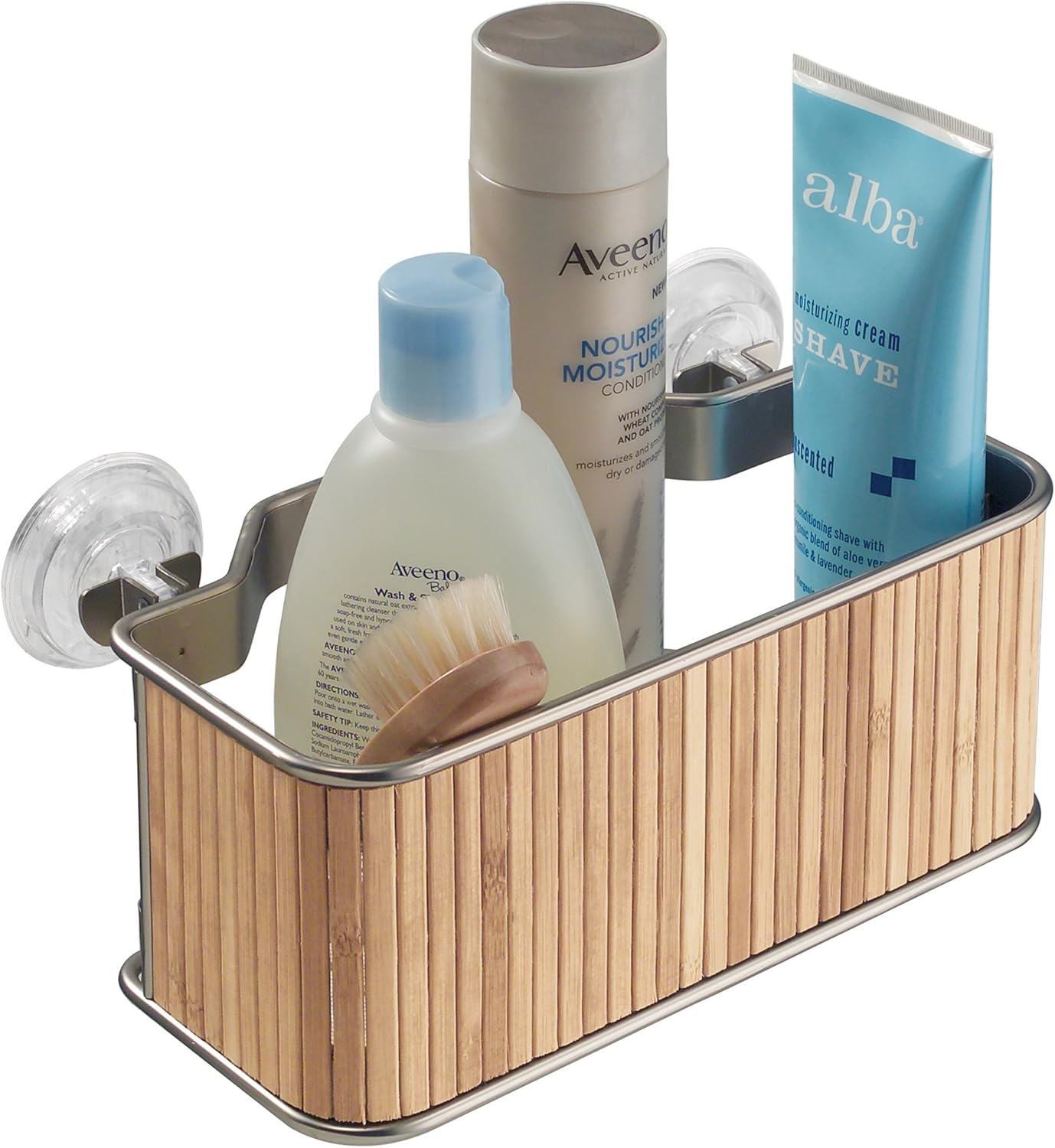 Amazon.com: interDesign Formbu Power Lock Suction Rectangular Basket ...